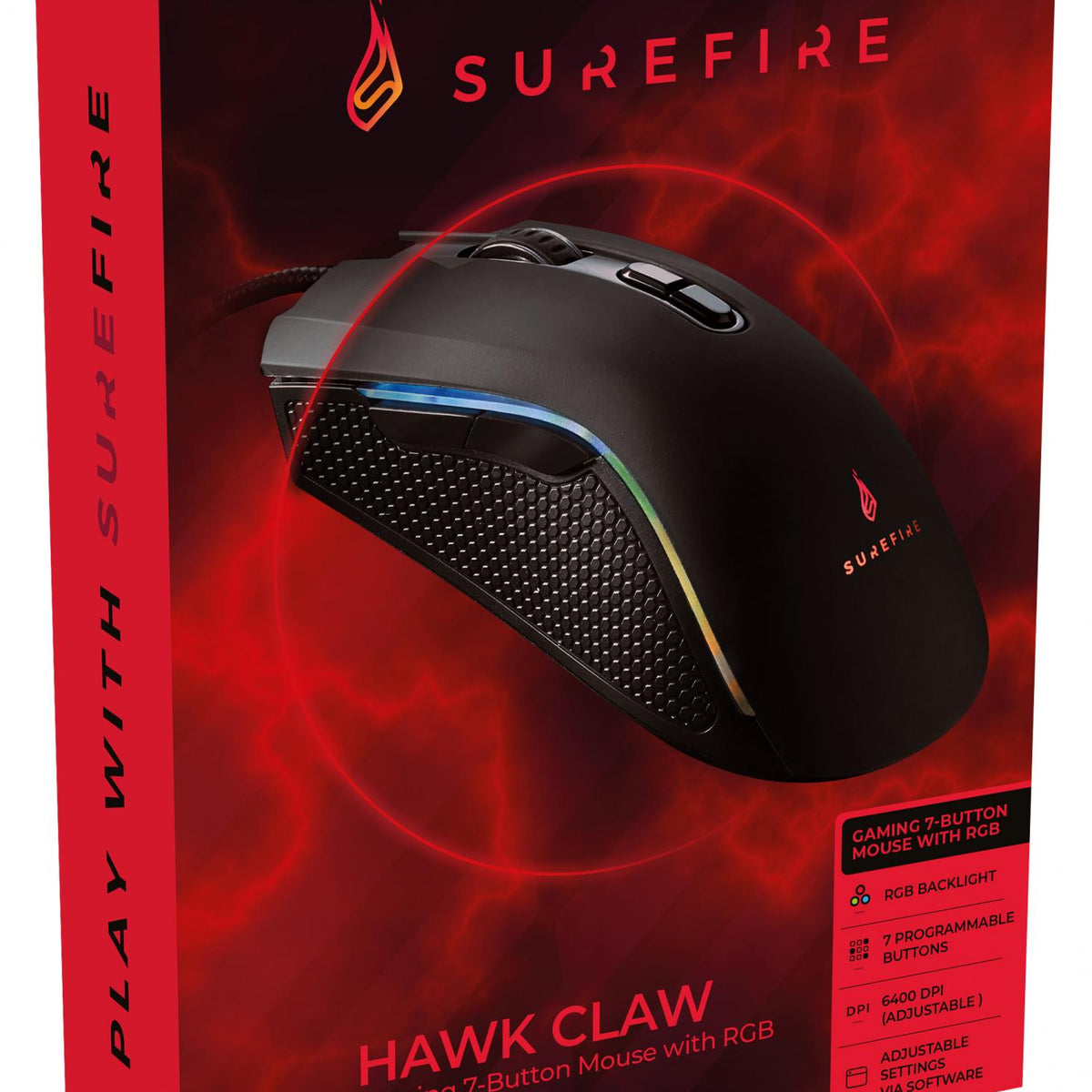 SUREFIRE - Hawk Claw Gaming 7-Button Mus RGB – Geekd