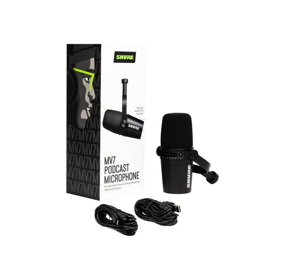 Shure MV7 Mikrofon Kabling -47dBFS/Pa Cardioid (ensrettet) Sort – Geekd
