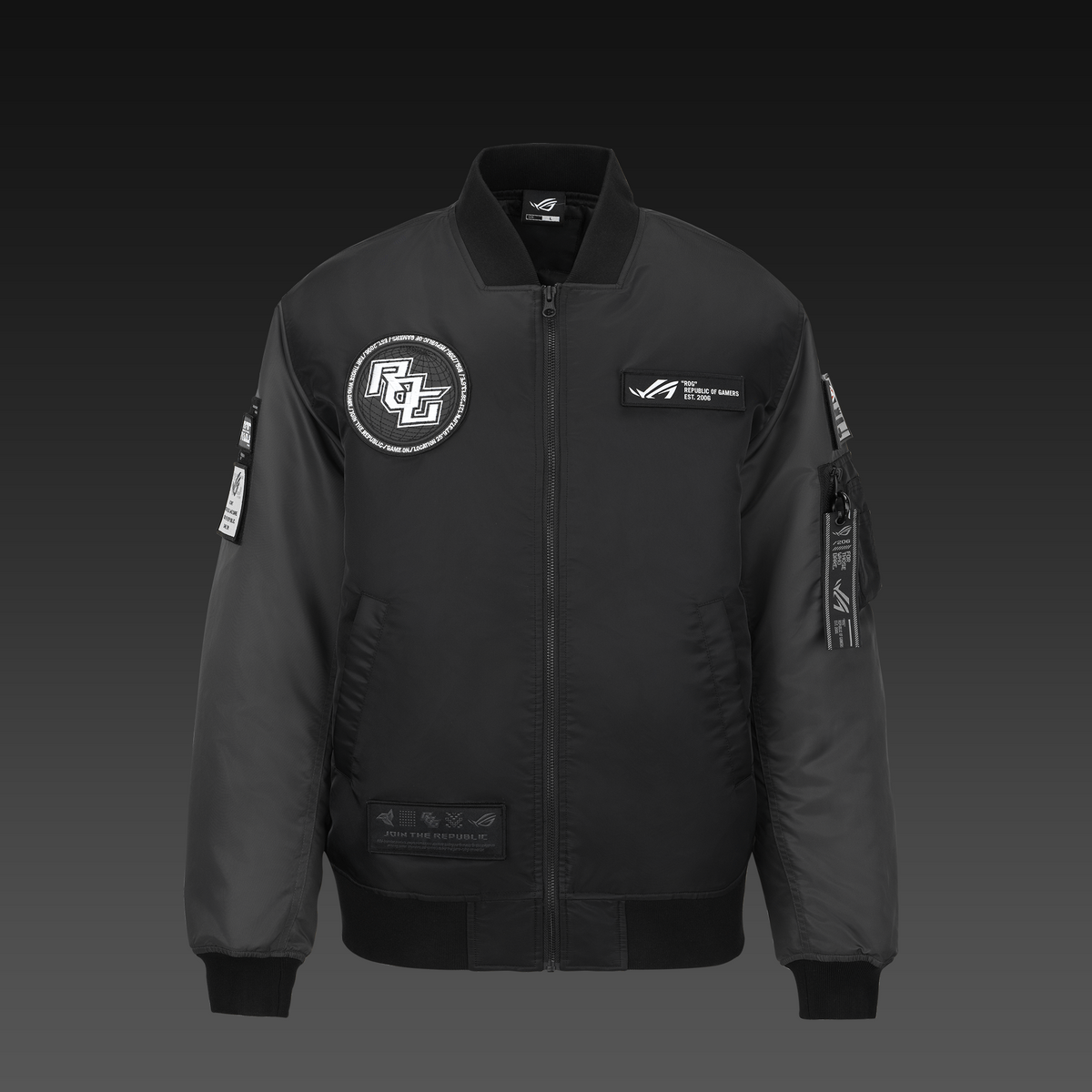 ASUS ROG COSMIC BOMBER JACKET - Regular Fit - Sort Grå – Geekd