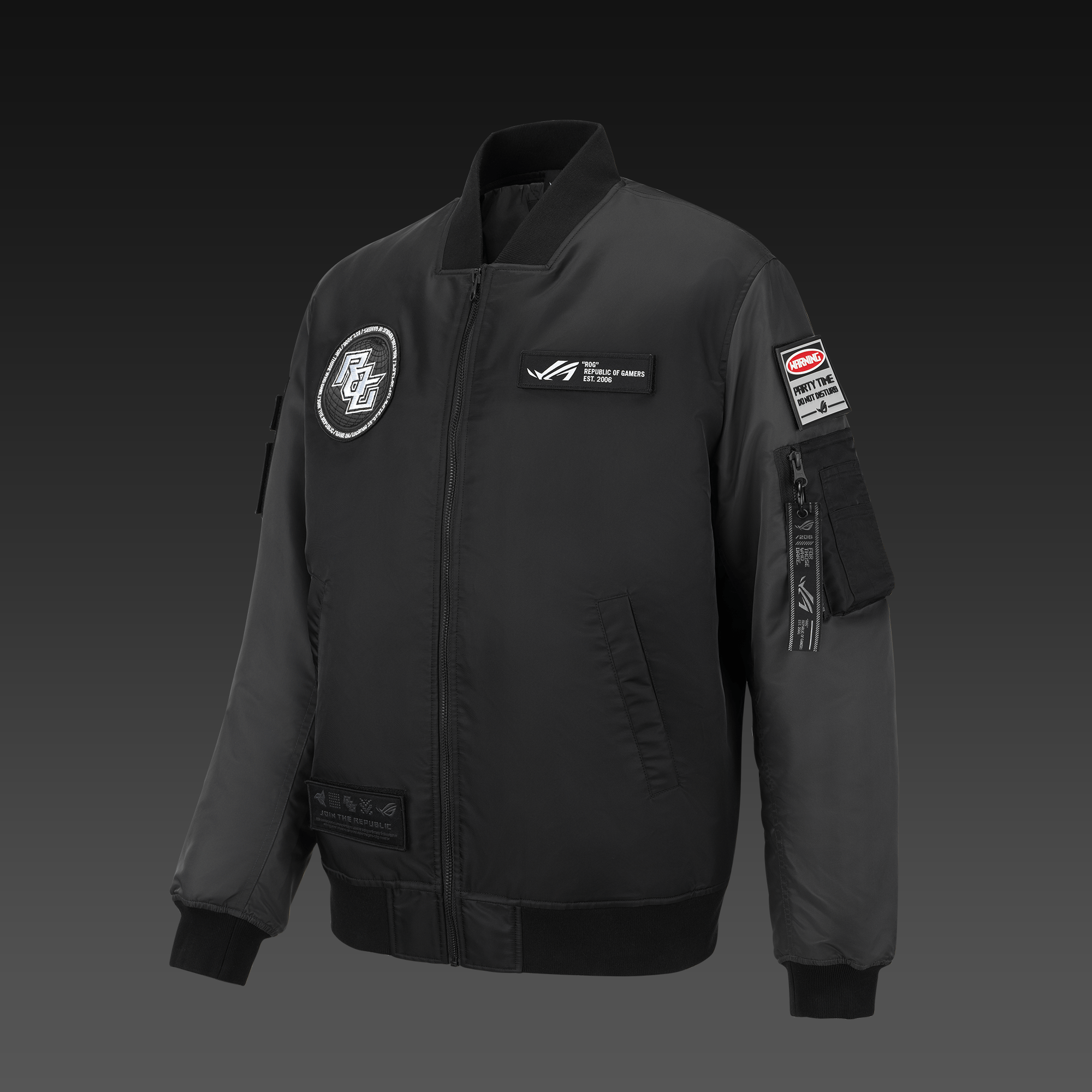 ASUS ROG COSMIC BOMBER JACKET - Regular Fit - Sort Grå – Geekd