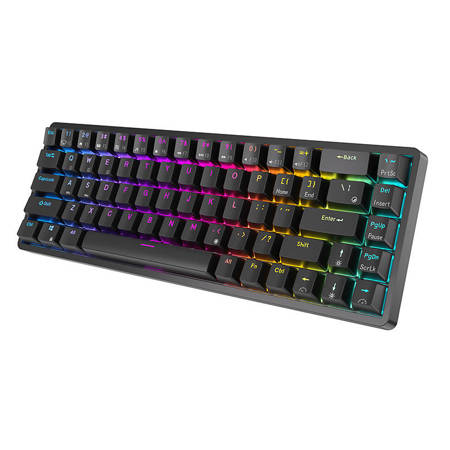 Trådløs mekanisk tastatur Royal Kludge RK837 RGB, Rød switch (sort) – Geekd