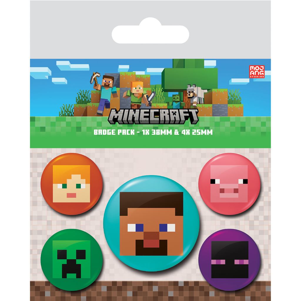 Minecraft – Faces Badge Pakke – Geekd