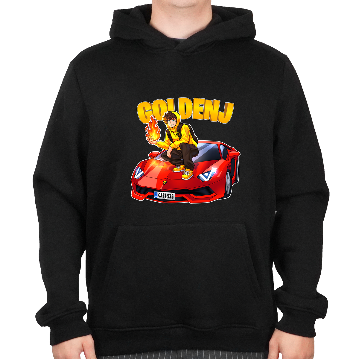 GoldenJ Lambo Hoodie | Få det sejeste GoldenJ merch! | Geekd.dk